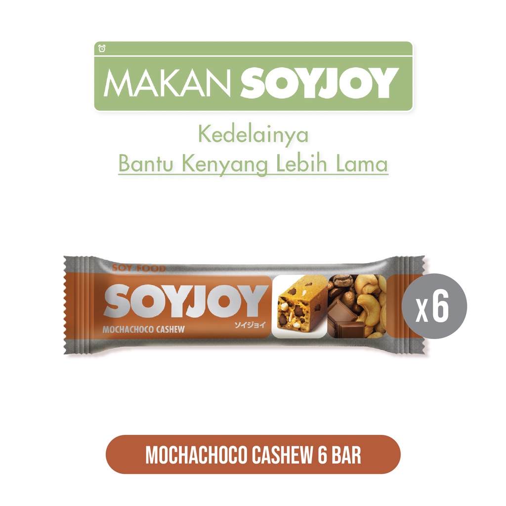 Jual SOYJOY Snack Bar Kedelai Mochachoco Cashew 30gr - 6 Bar | Shopee ...