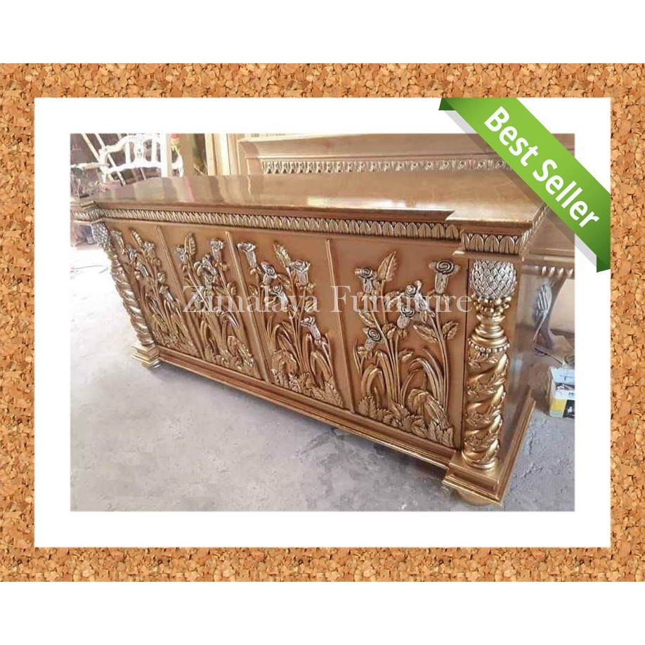 Jual Grosir Buffet Ukir Kayu Jati Warna Gold Ukuran 2 Meter | Shopee ...