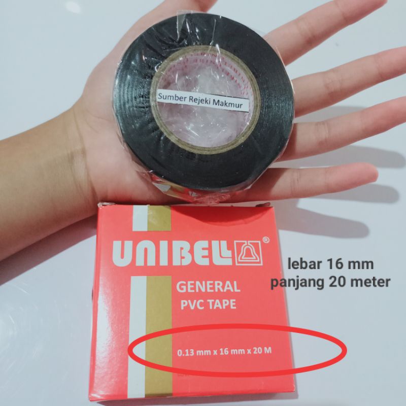 Jual UNIBELL Isolasi Kabel Listrik BESAR 16 mm x 20 meter | PVC tape ...