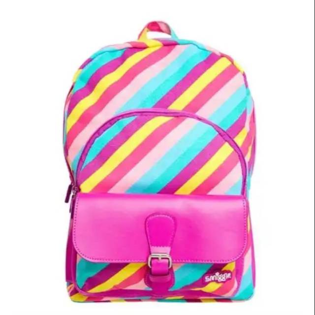 Jual Smiggle Sassy Rainbow Canvas Backpack | Shopee Indonesia