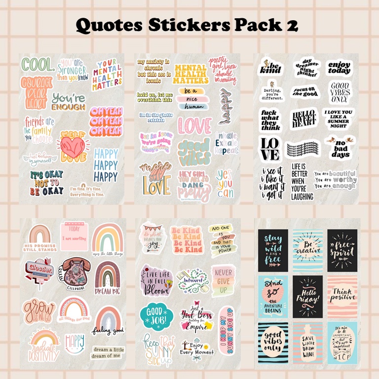Jual [PART 2] Quotes Stickers | quotes stiker aesthetic| stiker jurnal ...