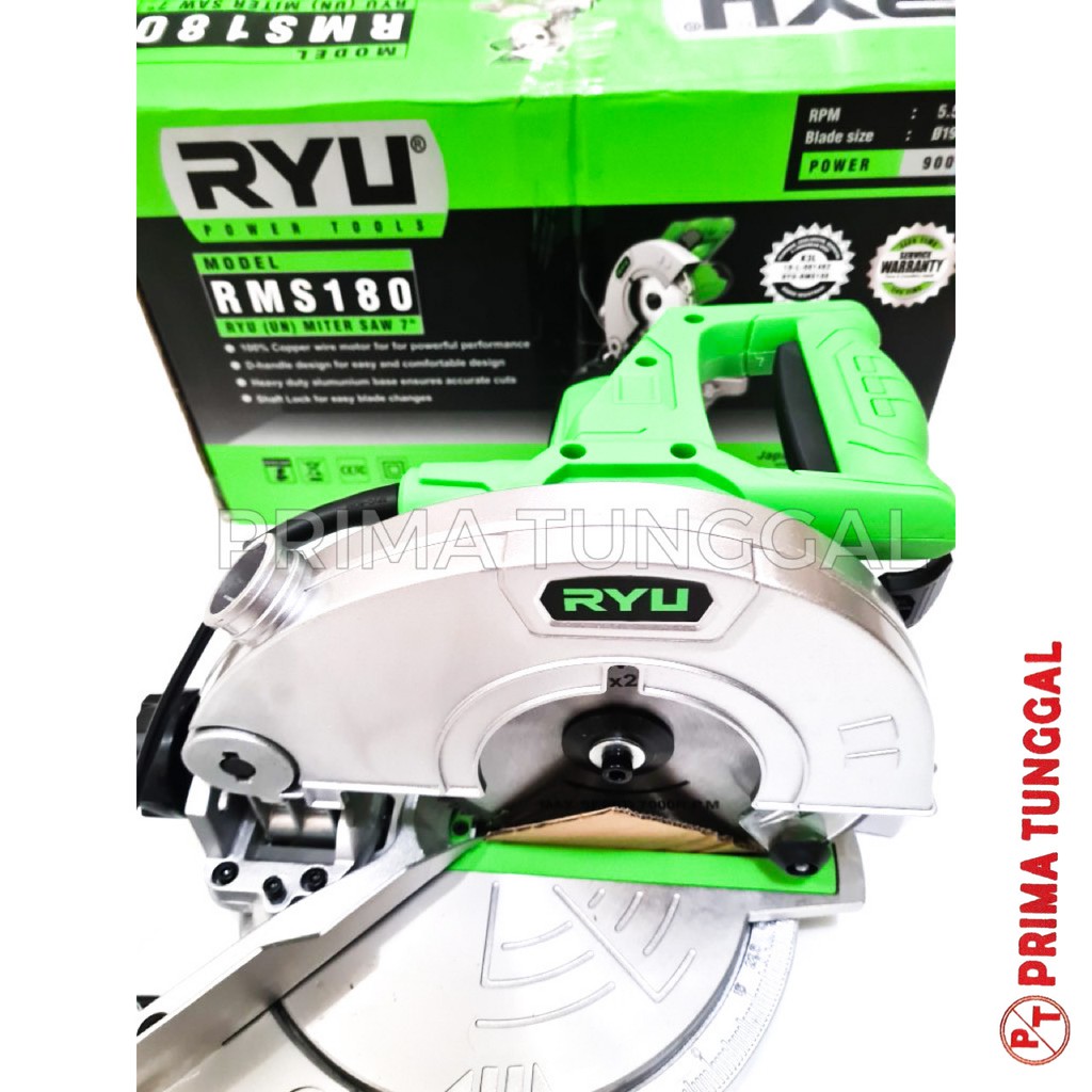 Jual Miter Saw Ryu 7" Inch RMS 180 Mesin Potong Aluminium Kayu Crosscut ...