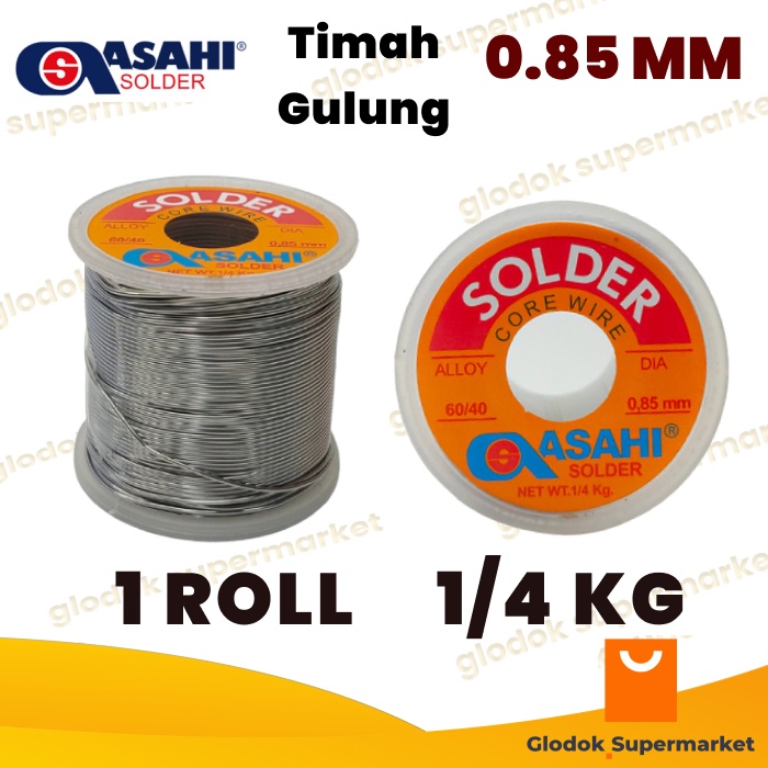 Jual Timah Solder Asahi 0.85mm 1/4kg Timah Gulung 0.85 mm 1/4 kg Grade ...