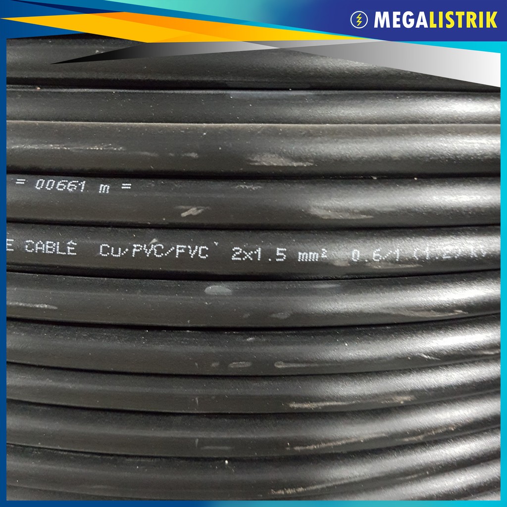 Jual SUPREME NYY 2X1.5 METERAN / KABEL LISTRIK HITAM KAWAT TEMBAGA 2 X 1.5 MM / 2X1,5 / 2 X 1,5 ...