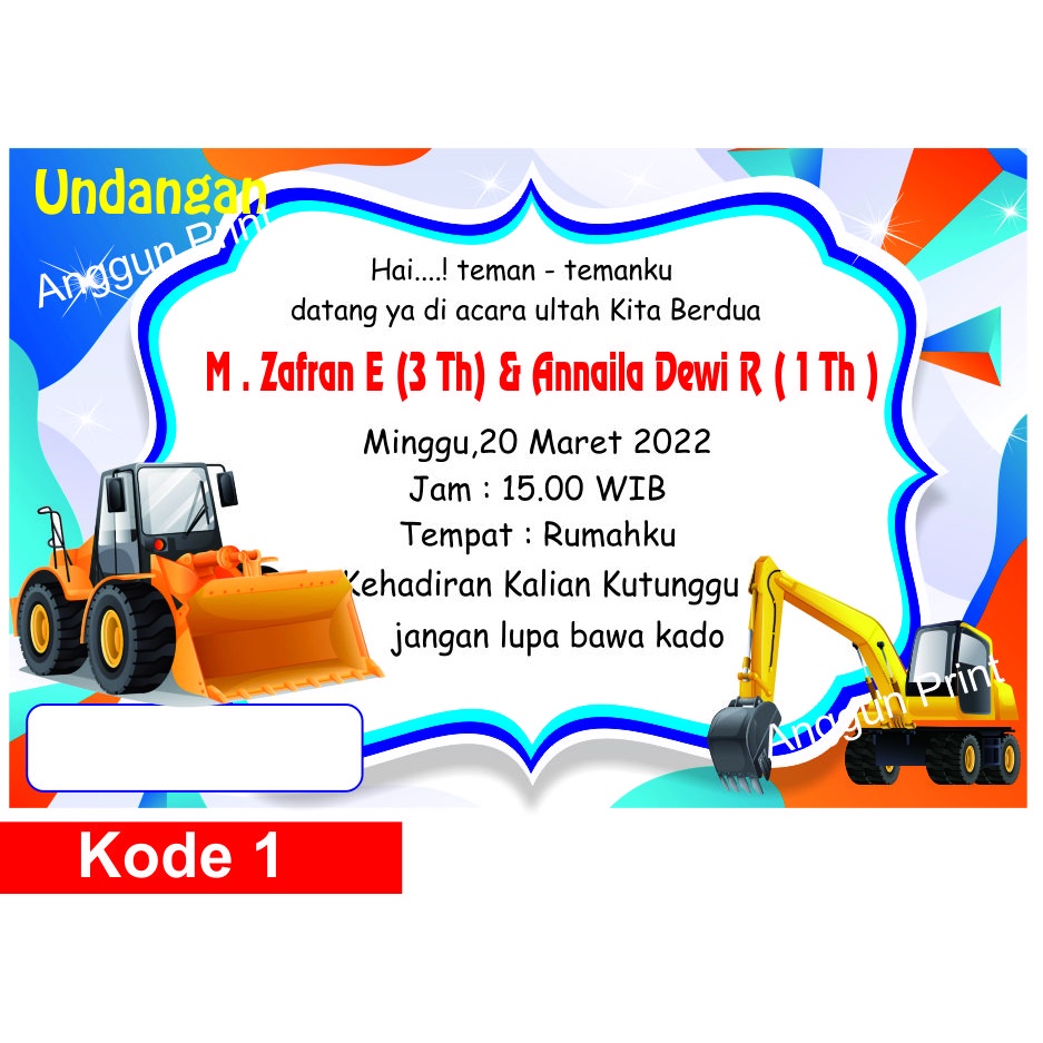 Jual Undangan ultah Unik- Undangan Cantik -Undangan Ultah - Undangan ...