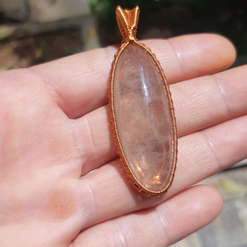 Jual Liontin Batu Jala Sutra sarang laba laba ikat kawat tembaga ...