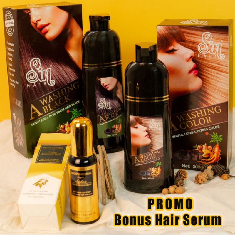 Jual Sin Hair Shampoo Japan Original A Washing Black Shampoo Pewarna ...