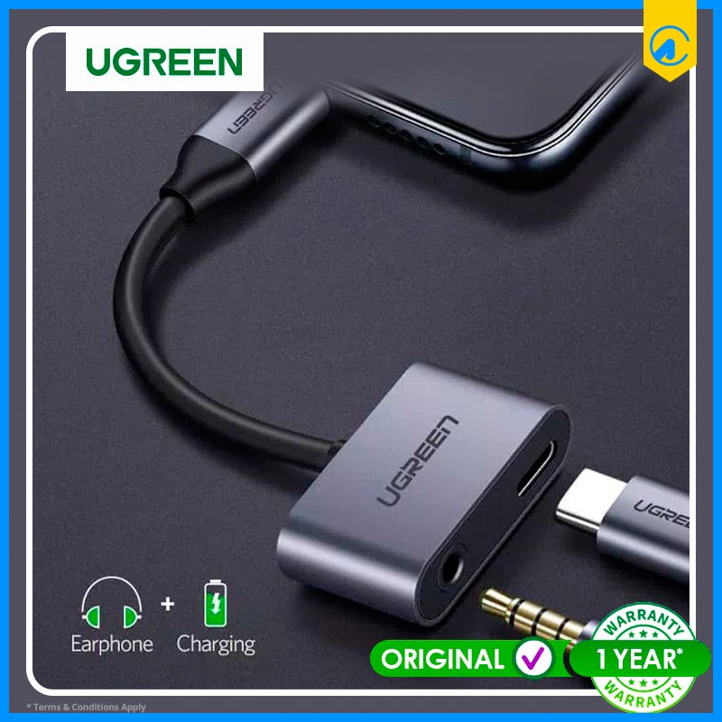 Jual Ugreen 50596 USB Type C to USB Type C and 3.5mm Audio Adapter Converter | Shopee Indonesia