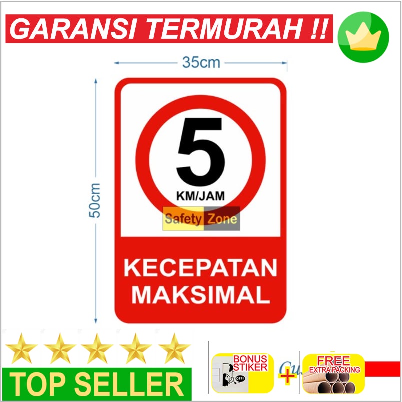Jual Promo RAMBU KECEPATAN MAKSIMAL 5KM/JAM 35CM X 50CM PLAT ALUMUNIUM ...