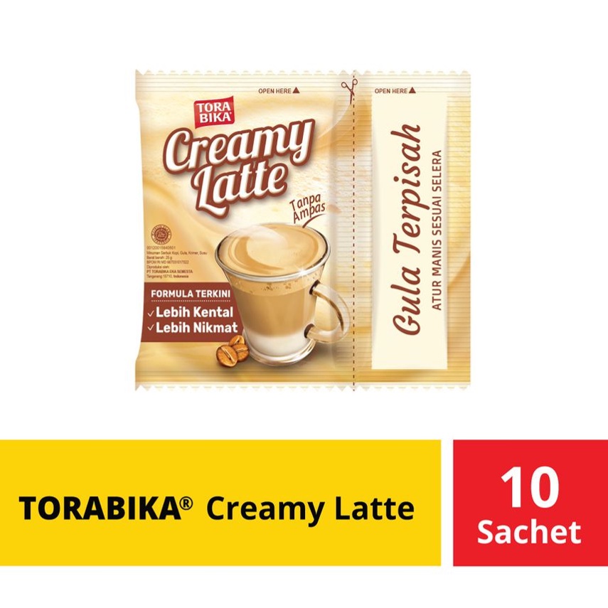 Jual Torabika Creamy Latte Kopi 25G 1 Renceng Isi 10 Sachet | Shopee ...