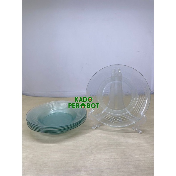 Jual Piring Makan Kaca Bening - Piring Makan Beling - Piring Kaca 12Pcs ...