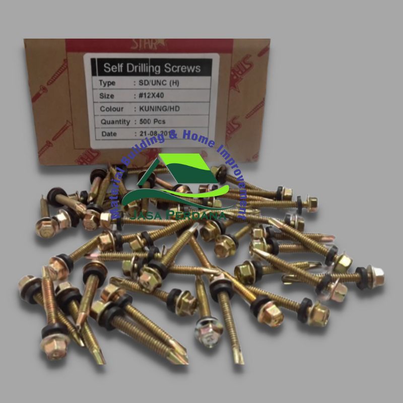 Jual Sekrup Roofing Baut Drilling Hex Self Drilling Screw Kemasan Pack ...
