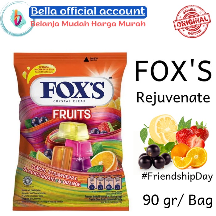 Jual Permen FOXS Fruits Mints Berries Fruity Rejuvenate 90 gr / Bag ...