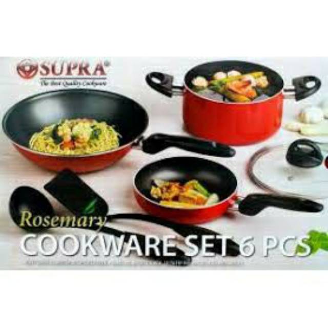 Jual Panci Set Supra Teplon 6pc Rosemary Cookware | Shopee Indonesia
