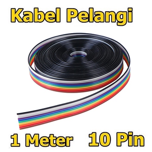 Jual Kabel Pelangi 10 Pin 10 Jalur Flat Pipih Warna Rainbow Pita 10pin ...