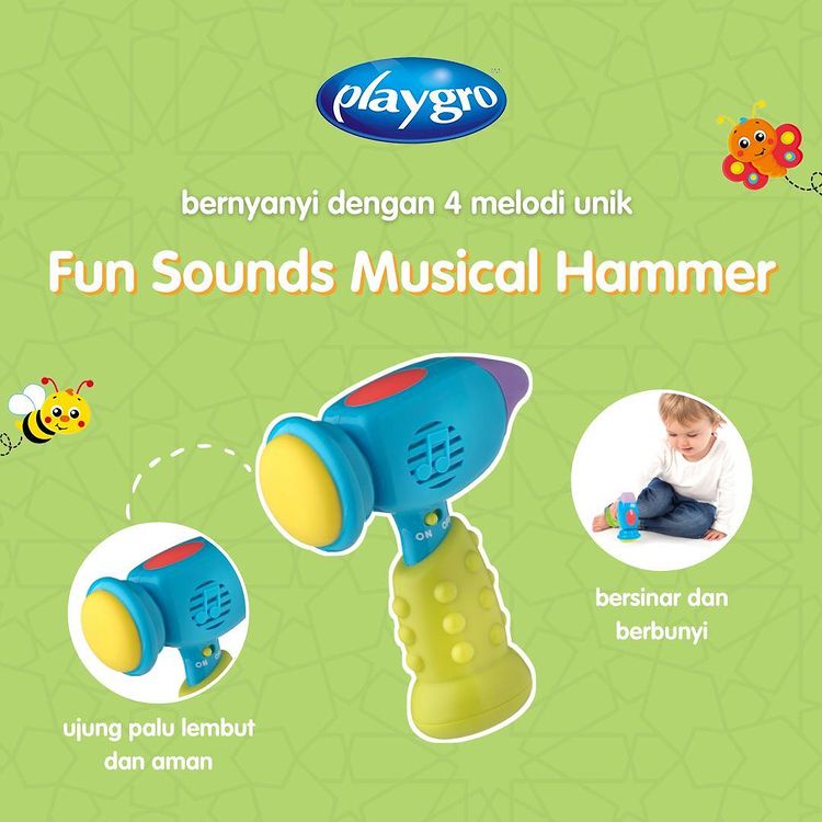 Jual Playgro Jc Fun Sounds Hammer 12m+ | Shopee Indonesia