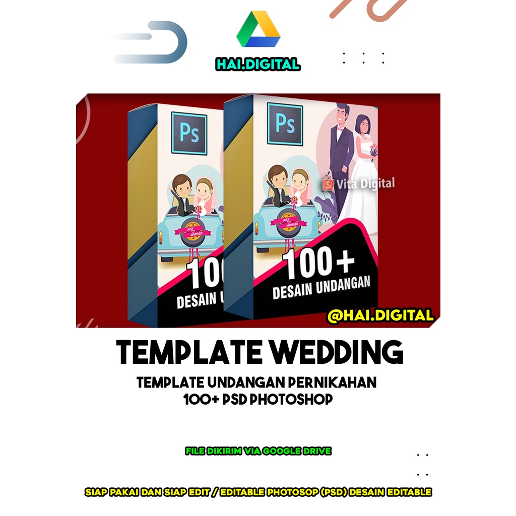 Jual Template Undangan Pernikahan 100+ PSD Photoshop | Shopee Indonesia