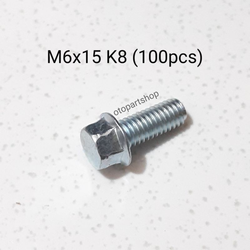 Jual Flange Bolt M6x15 K8 (100 pcs) | Shopee Indonesia
