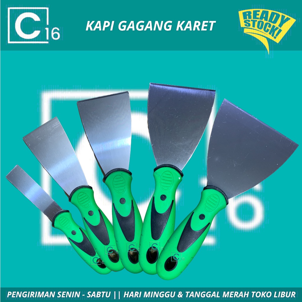 Jual Kapi Cat Gagang Karet Pisau Dempul Skraper Skrap Pengerok 1" 2" 2 ...