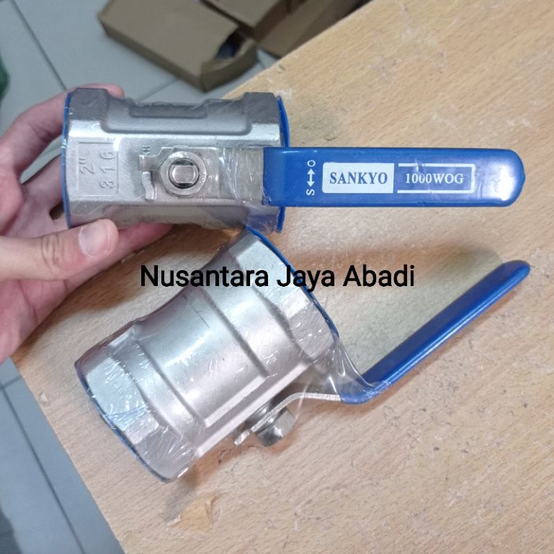 Jual Ball Valve Stop Kran Stainless 316 Drat 2 " inchi DN 50 SANKYO | Shopee Indonesia