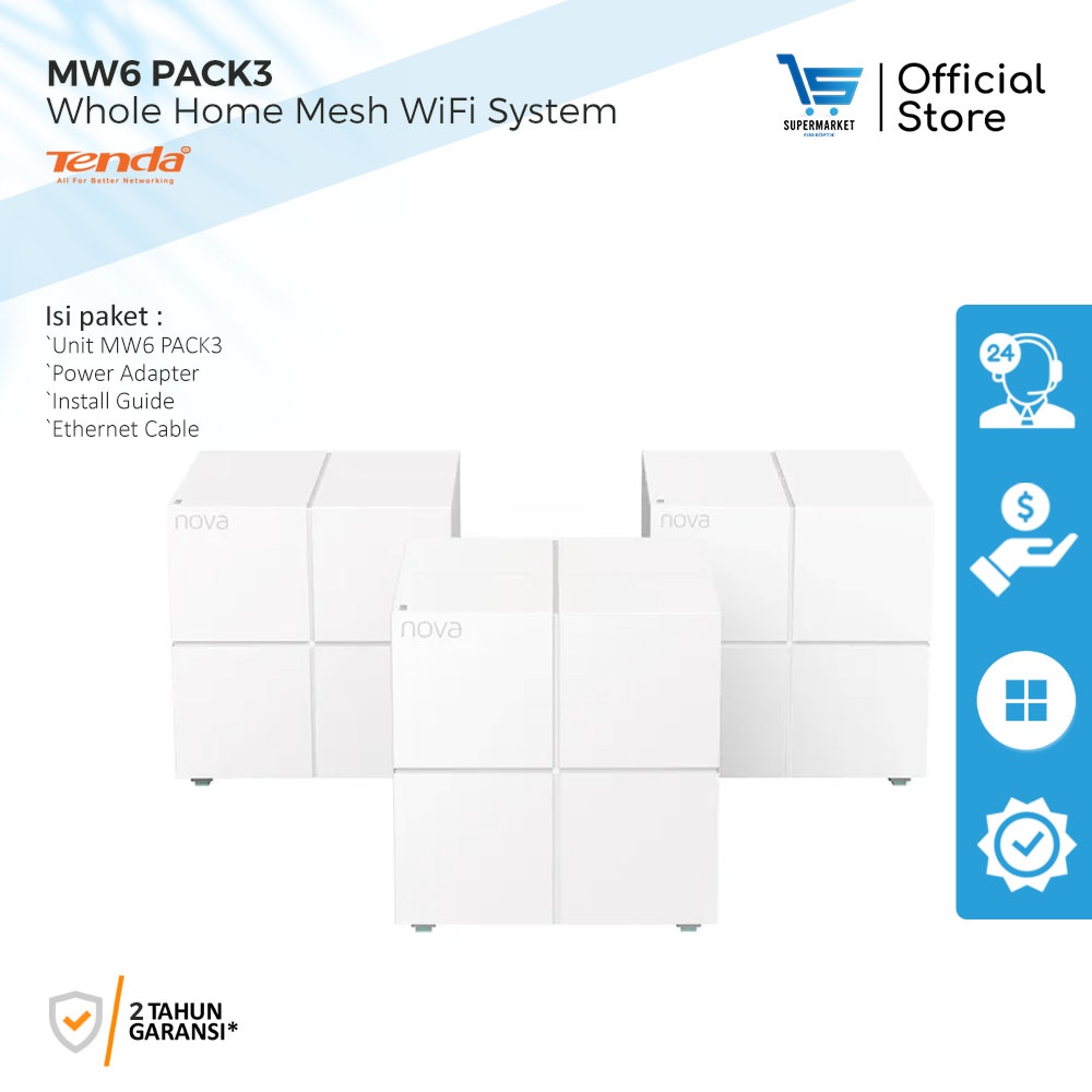 Jual Tenda Nova MW6 Wireless Router 1200 Mbps 3 Pack | Shopee Indonesia