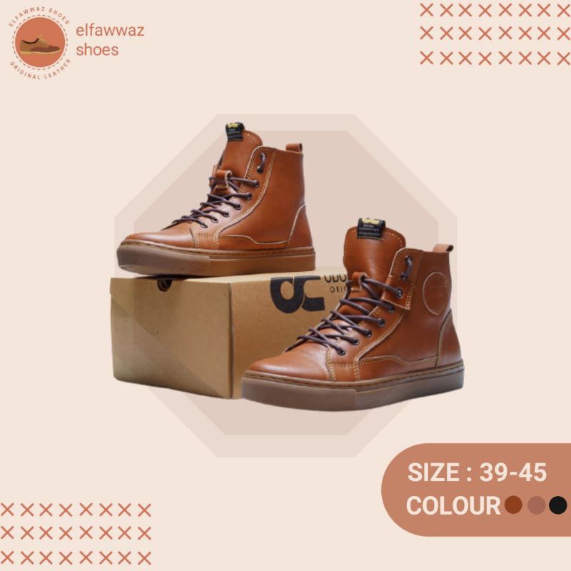 Jual SEPATU KULIT PRIA SNEAKER CASUAL BOOT CLASSIC OC KASUAL ORIGINAL ...