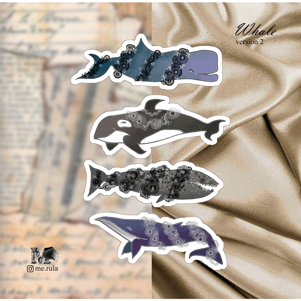 Jual Sticker Aesthetic Whale Version 2 | Shopee Indonesia