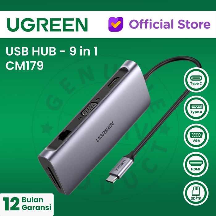 Jual UGREEN 9in1 USB Hub Type C (USB-A, LAN, HDMI, VGA, SDCard, PD ... Jual UGREEN 9in1 USB Hub Type C (USB-A, LAN, HDMI, VGA, SDCard, PD ...