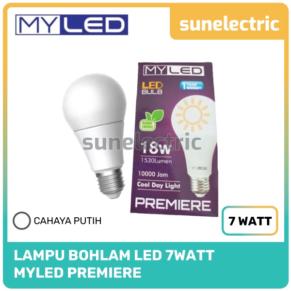 Jual MYLED Lampu Bohlam LED Cahaya Putih Cool Day Light 6500K SNI Premiere / Premier 3W , 5W ...