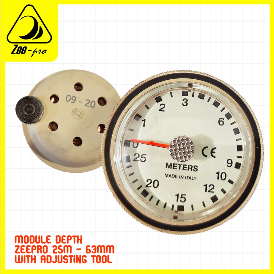 Jual Module Depth Gauge Zeepro 25m Deep Diameter 63mm Scuba Diving Alat ...