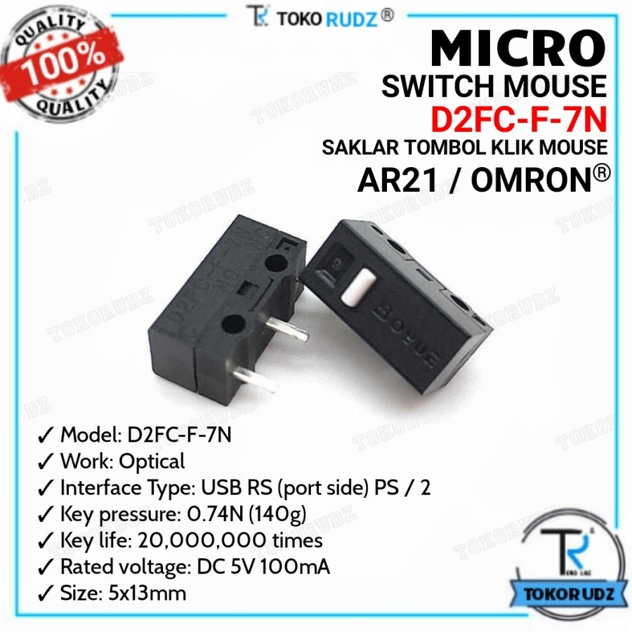 Jual Micro Switch Mouse Omron D2FC-F-7N Mikro Saklar Tombol Klik AR21 | Shopee Indonesia