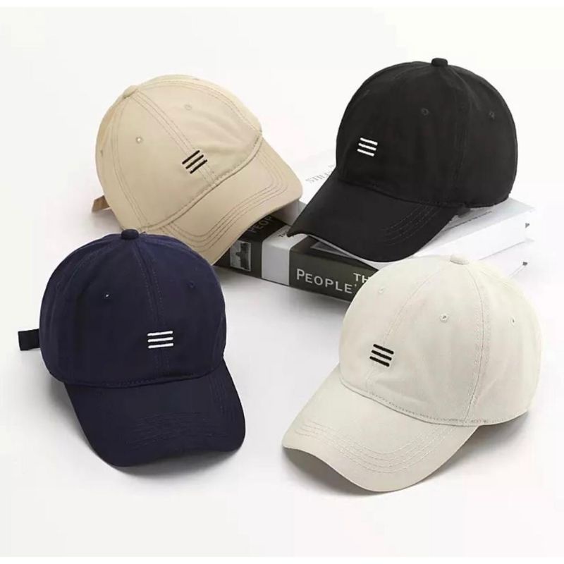 Jual topi baseball border pria & wanita dewasa bordir garis 3 smiley ...