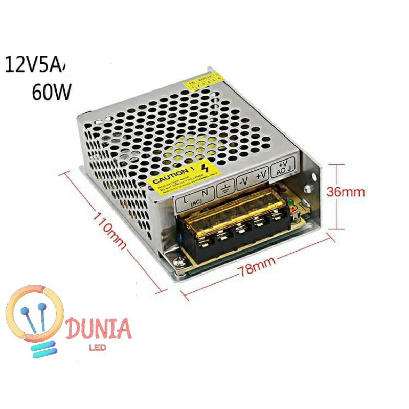Jual Power Supply Adaptor Switching Trafo LED Strip 12V 3A / 12V 5A | Shopee Indonesia