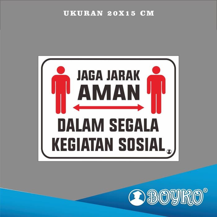 Jual Acrylic Sign Corona "Jaga Jarak Aman" 20x15cm | Shopee Indonesia