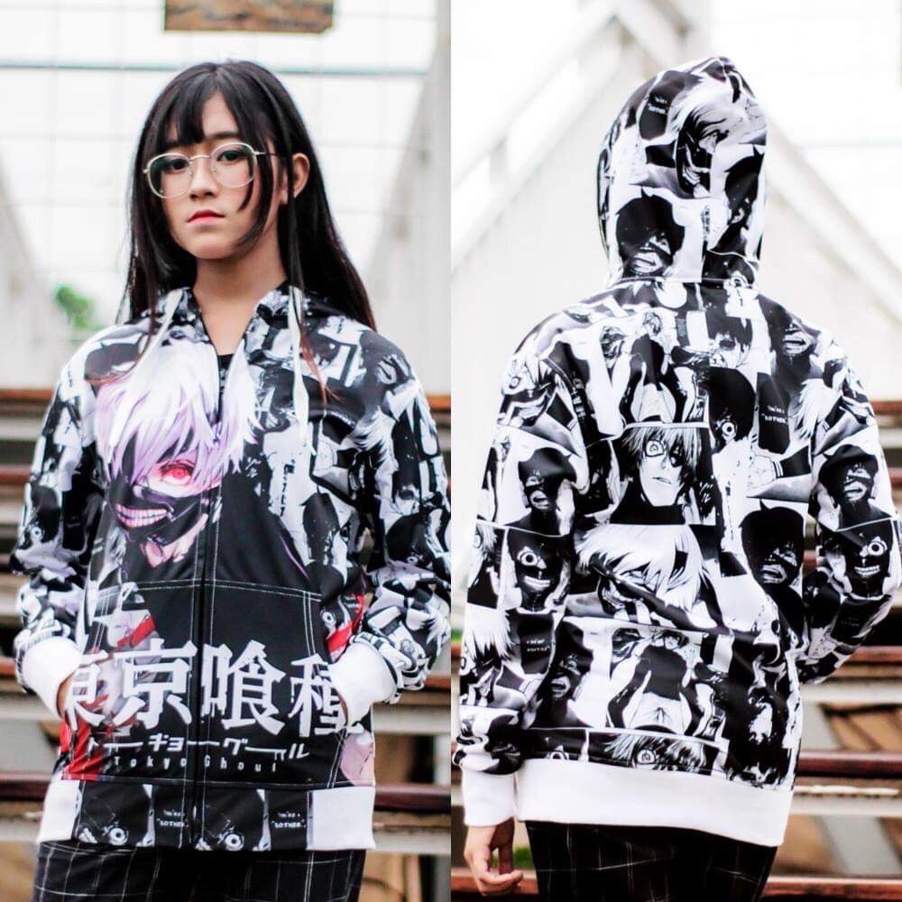 Jual Jaket Kaneki Ken Tokyo Ghoul Fullprint Hitam Putih | Anime Jacket ...