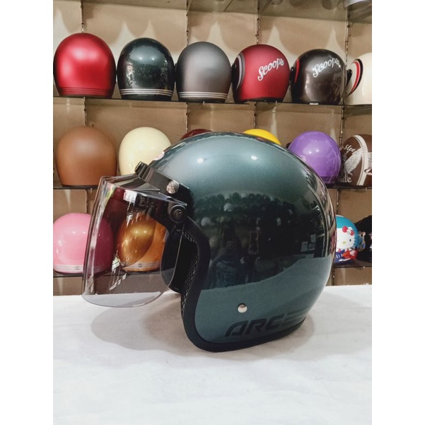Jual ARC Aizo Helm Half Face Dewasa Kaca Bogo datar Original Warna All ...