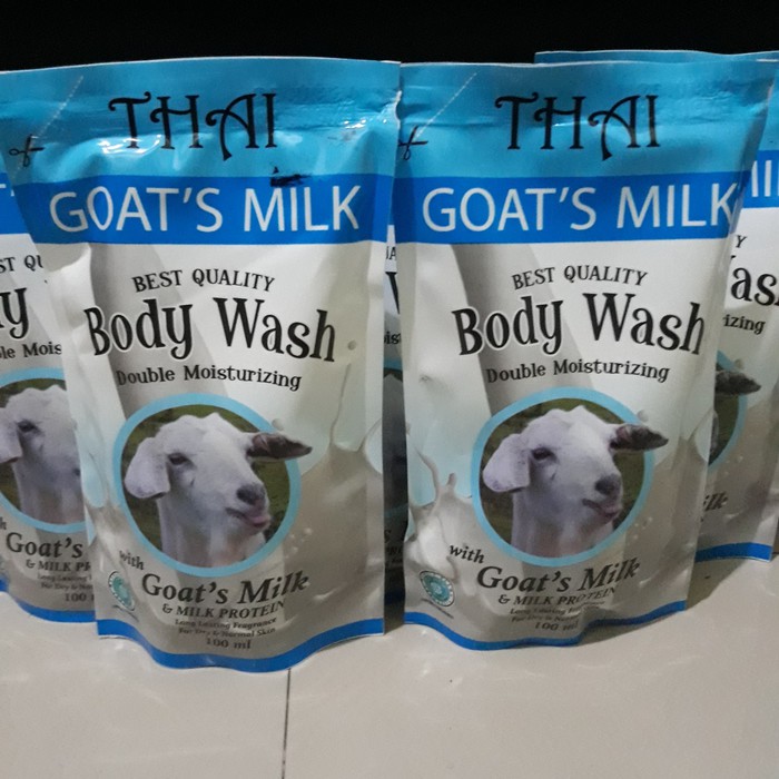 Jual THAI GOATS MILK BODY WASH REFILL 100ml pouch (Sabun mandi cair ...