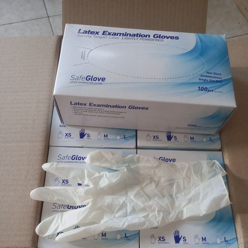 Jual Safe Glove Latex Powdered Sarung Tangan | Shopee Indonesia