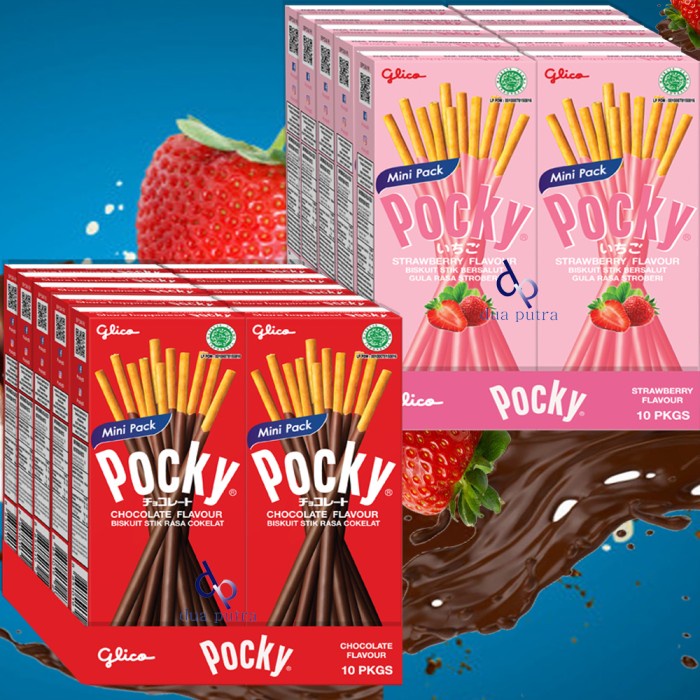 Jual Wafer-Biskuit- Pocky Mini Coklat 10 Pack Dan Pocky Mini Strawberry ...