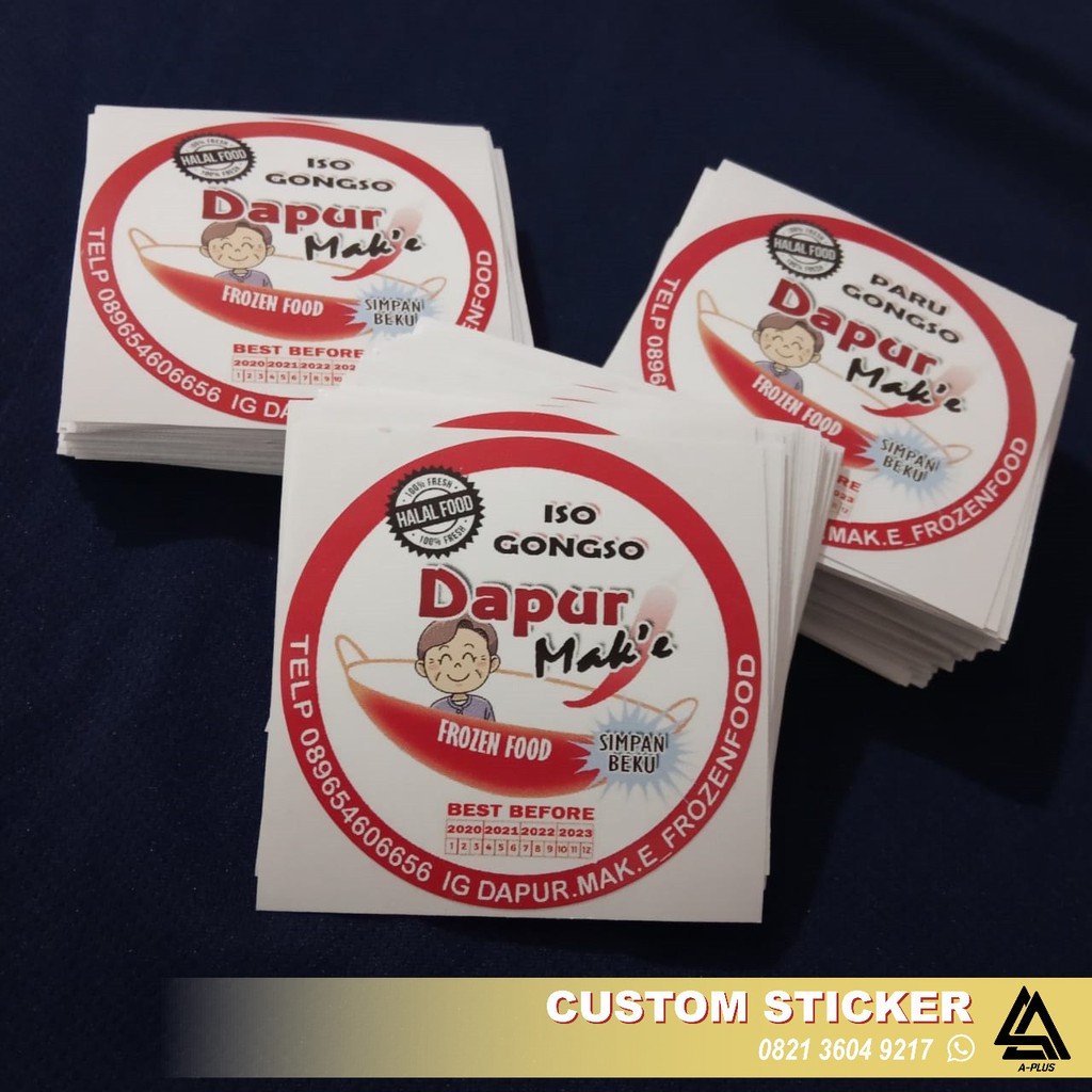 Jual Cetak Sticker Label Kemasan/Sticker Custom/Sticker Glossy Meteran ...