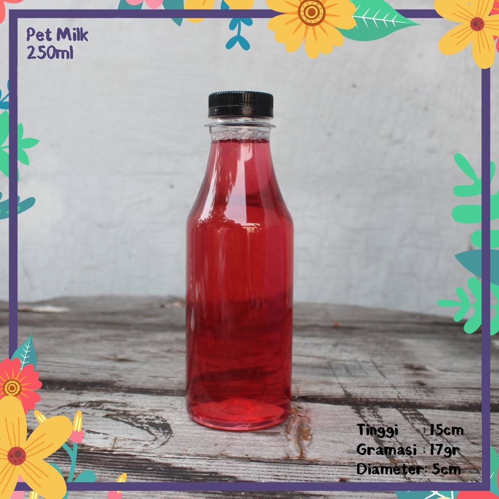 Jual BOTOL PLASTIK PET MILK 250ML KEMASAN MINUMAN KOPI JUS SUSU MADU ...