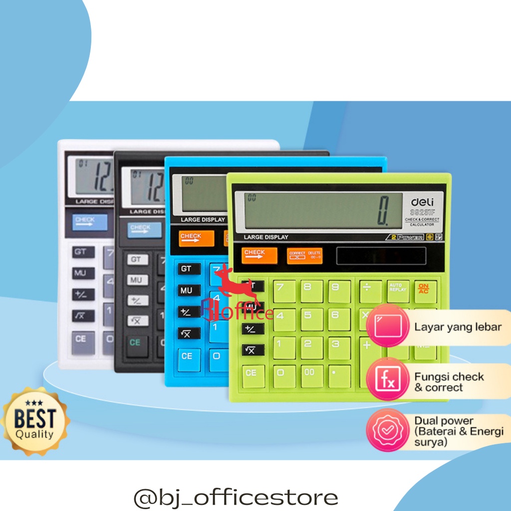 Jual DELI Kalkulator Meja 12 Digit / Calculator Deli Garansi 5 Tahun ...
