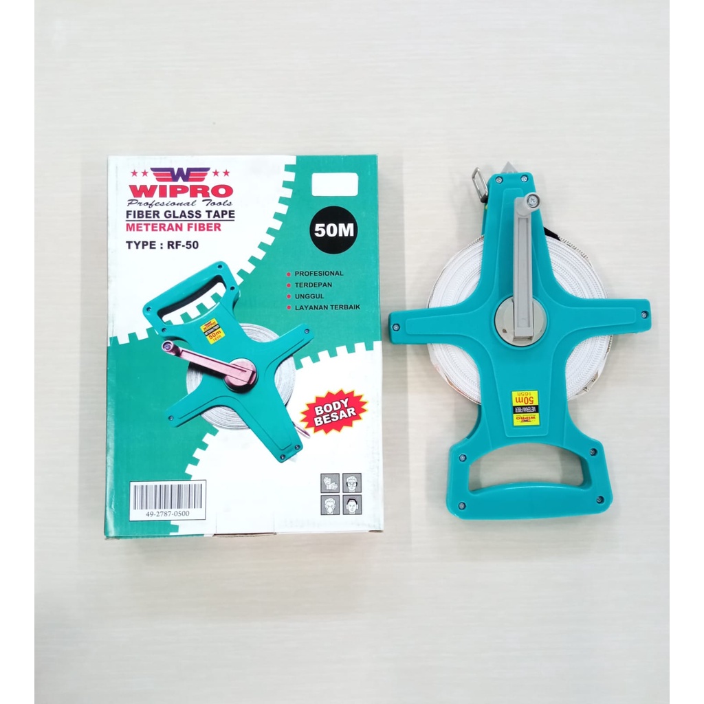 Jual Fiber Glass Tape Meteran Gulung Gulungan Fiber Roll Meter Wipro (RF-30 / RF-50 / RF-100 ...