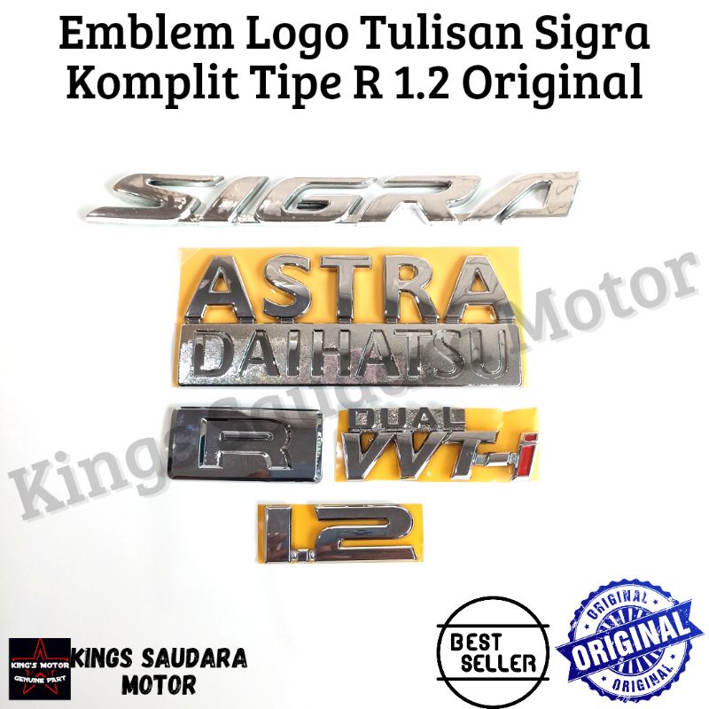 Jual Logo Emblem Bagasi Paket Komplit Sigra Type R X M Original ...