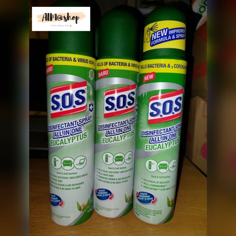 Jual SOS Disinfectant spray Eucalyptus 250ml | Shopee Indonesia