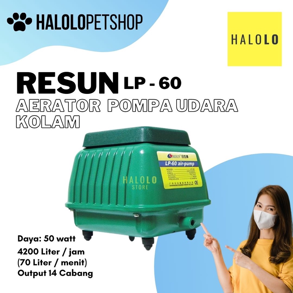 Jual RESUN LP 60 Pompa Udara Aerator Air Pump Kolam Aquarium LP60 Low ...