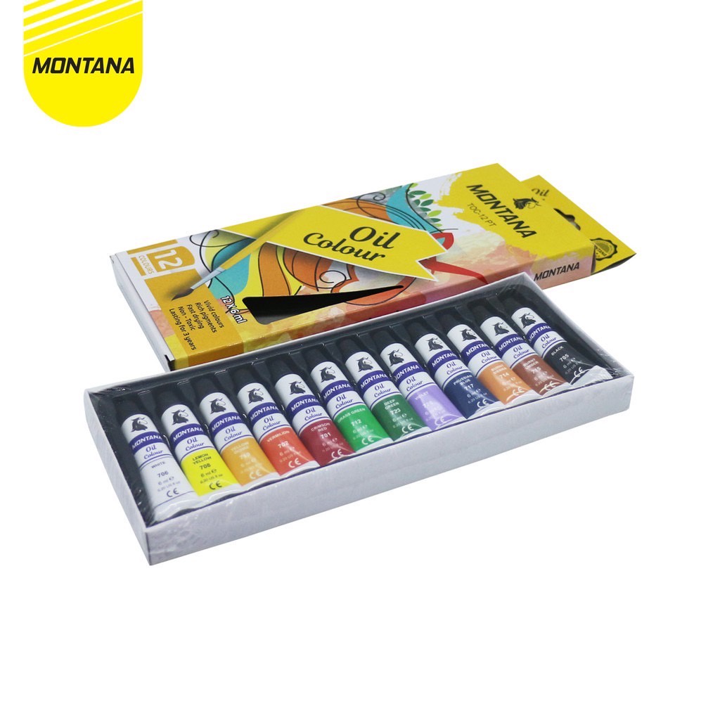 Jual Montana Oil Color Tube 12 Warna/Cat Minyak Montana TOC-12 PT ...