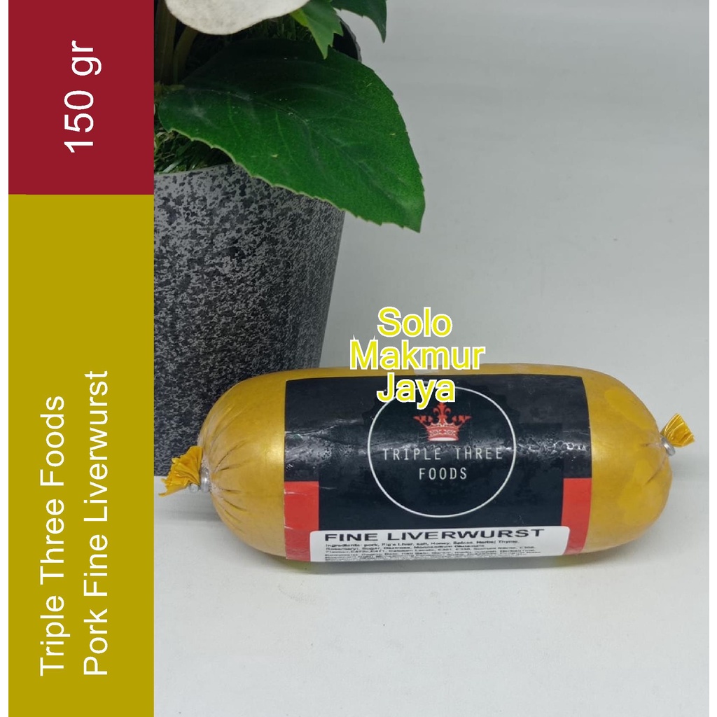 Jual Triple 3 / Triple Three Foods Pork Fine Liverwurst 150 gr / Sosis ...