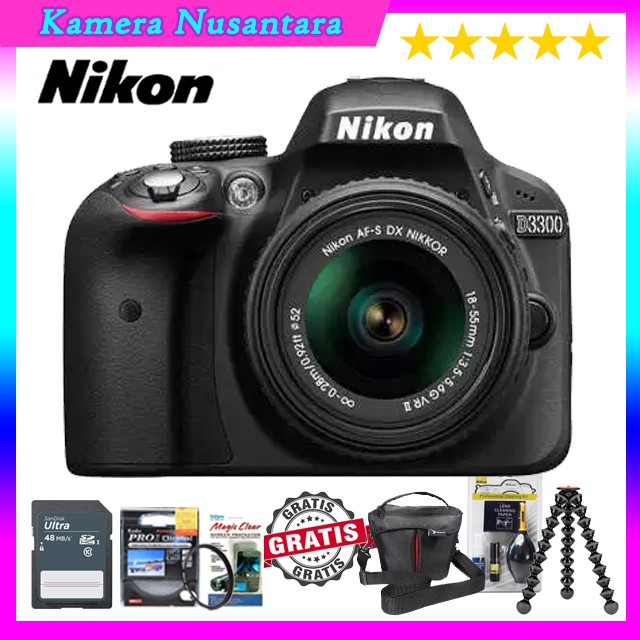 Jual NIKON D3300 KIT 18-55MM - KAMERA NIKON DSLR D 3300 KIT / D3300 - ORIGINAL | Shopee Indonesia