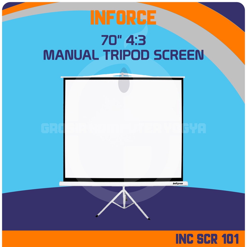 Jual Inforce 70" 4:3 Manual Tripod Screen Projector Layar Proyektor | Shopee Indonesia
